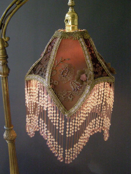 Table Bridge Lamp and Beaded Shade